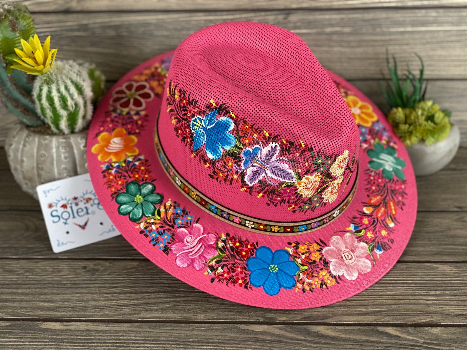 Mexican Artisanal Hat. Hand Painted Hat. Colorful Floral Hat. | Etsy