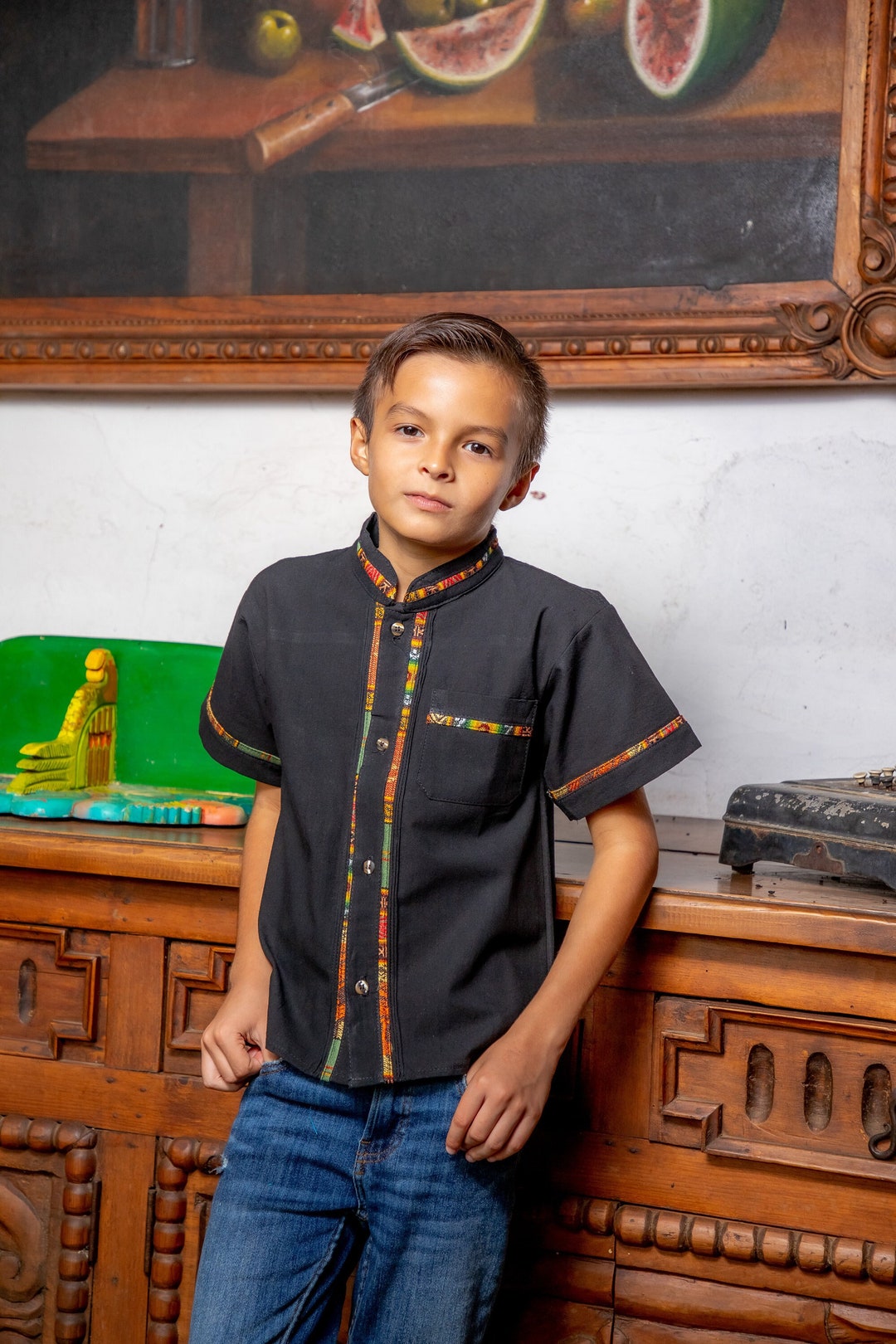 Boys Mexican Traditional Shirt. Guayabera for Boys. Artisanal Boys ...