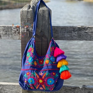Mexican Morral Bag. Floral Embroidered Bag. Traditional Embroidered ...