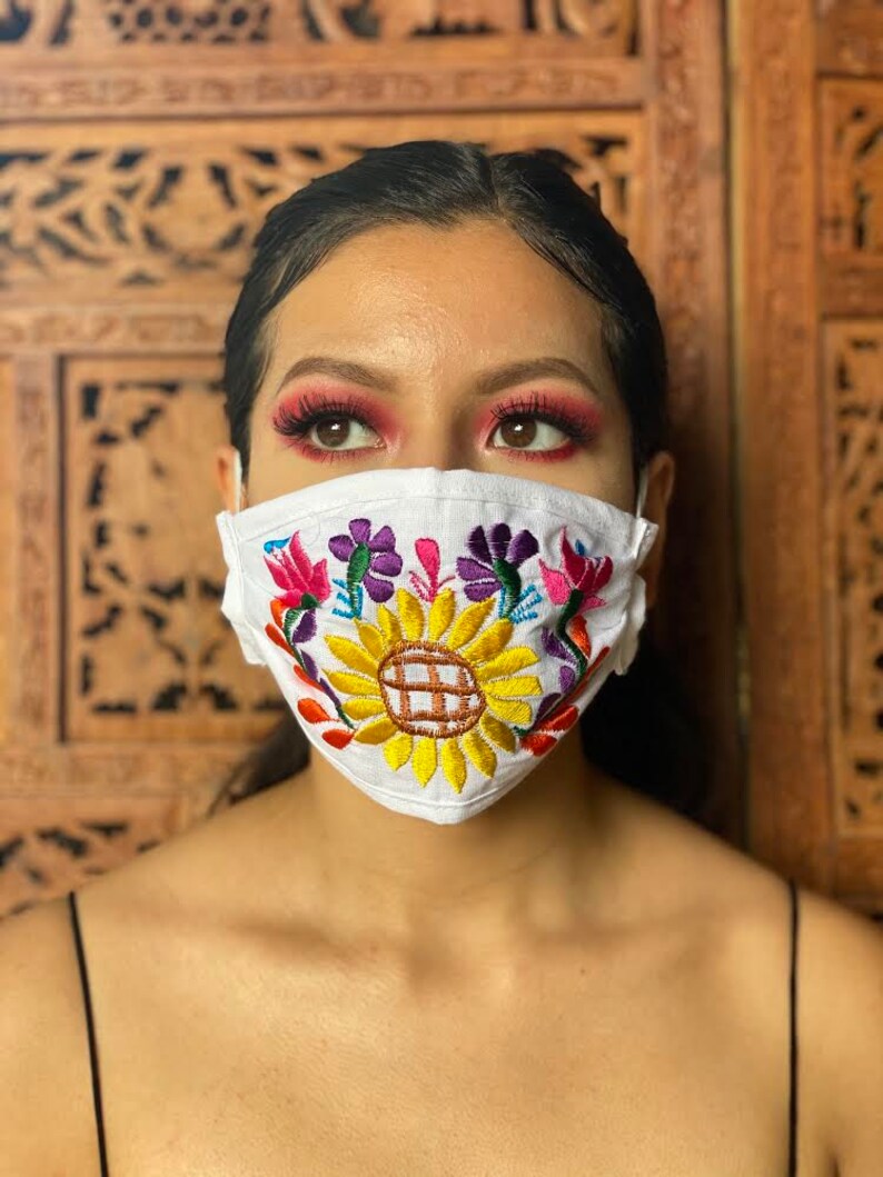 Sunflower Embroidered Face Masks. Beautiful Floral Face Mask. - Etsy