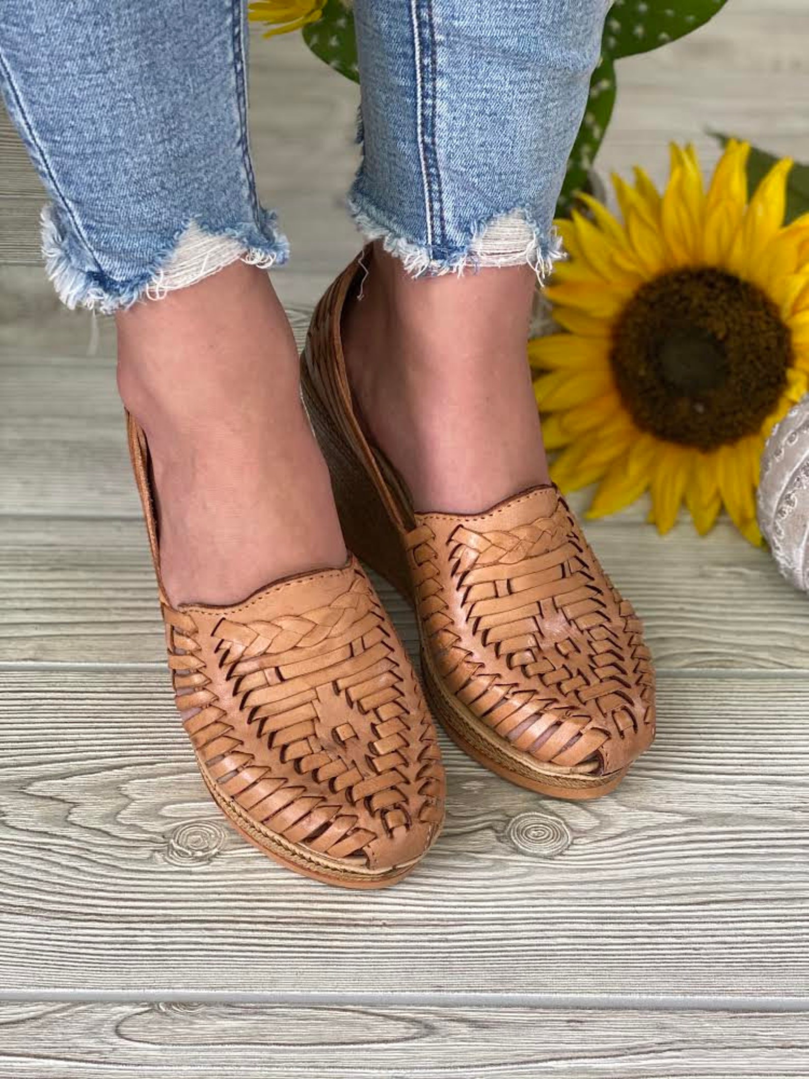 Mexican Wedge Sandal. All Size Boho Hippie Vintage. Mexican - Etsy