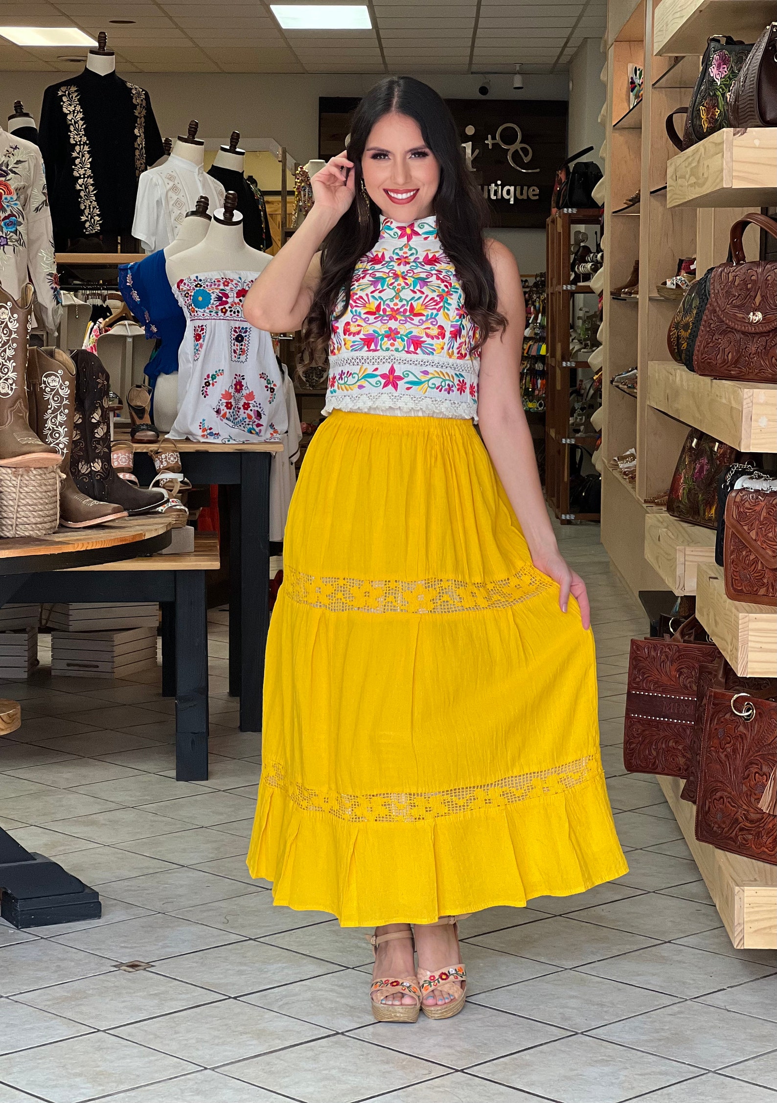 Mexican Maxi Skirt. Mexican Colorful Skirt. Traditional Long Skirt ...