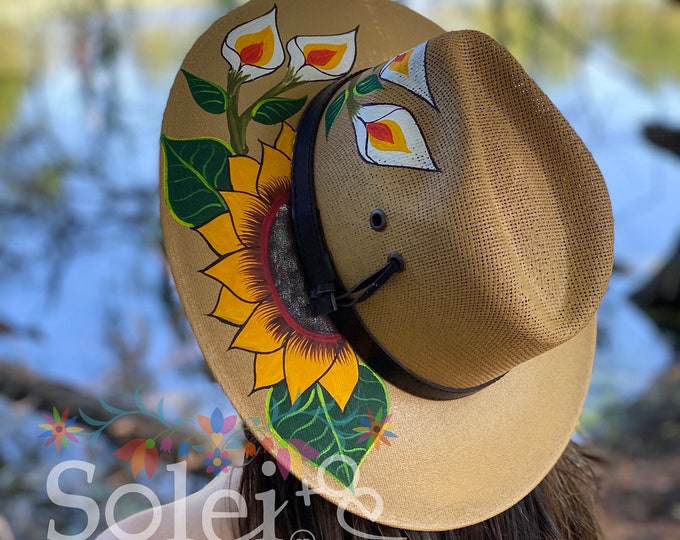 Mexican Artisanal Hat. Hand Painted Hat. Colorful Floral Hat ...