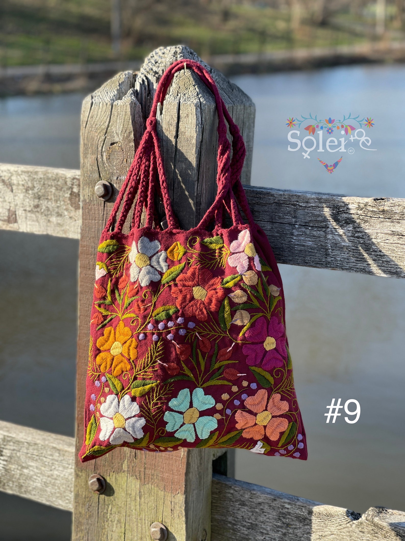 Floral Hand Embroidered Mexican Bag. Mexican Morral Bag. Traditional ...
