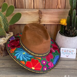 Mexican Artisanal Hat. Embroidered Mexican Hat. Colorful Suede - Etsy