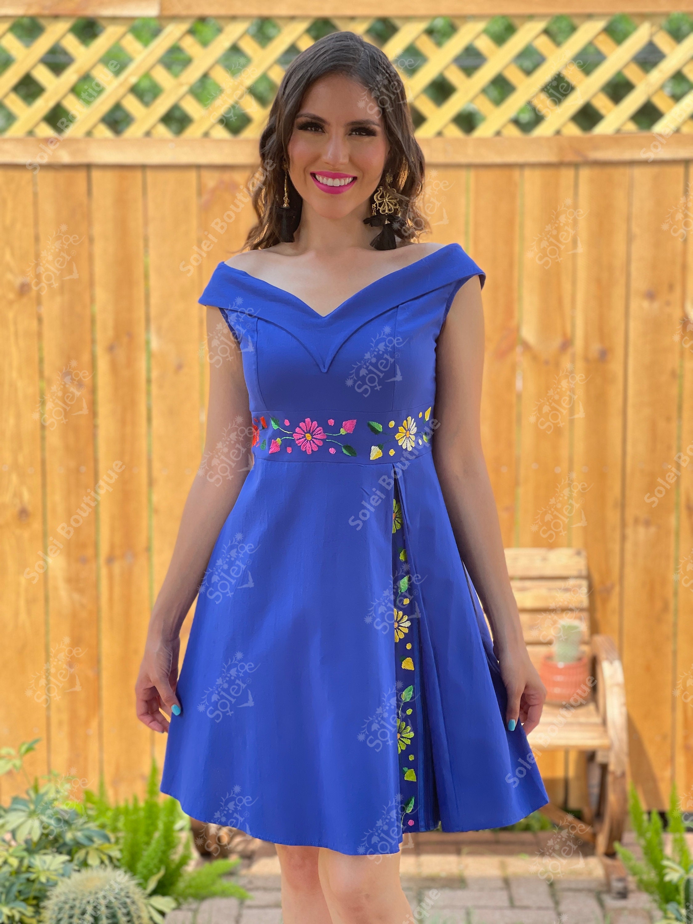 Mexican Princess Cut Dress. Hand Embroidered Mexican Dress. | Etsy