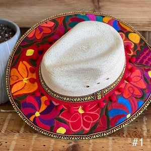 Mexican Palm Hat. Embroidered Hat. Colorful Floral Hat. - Etsy