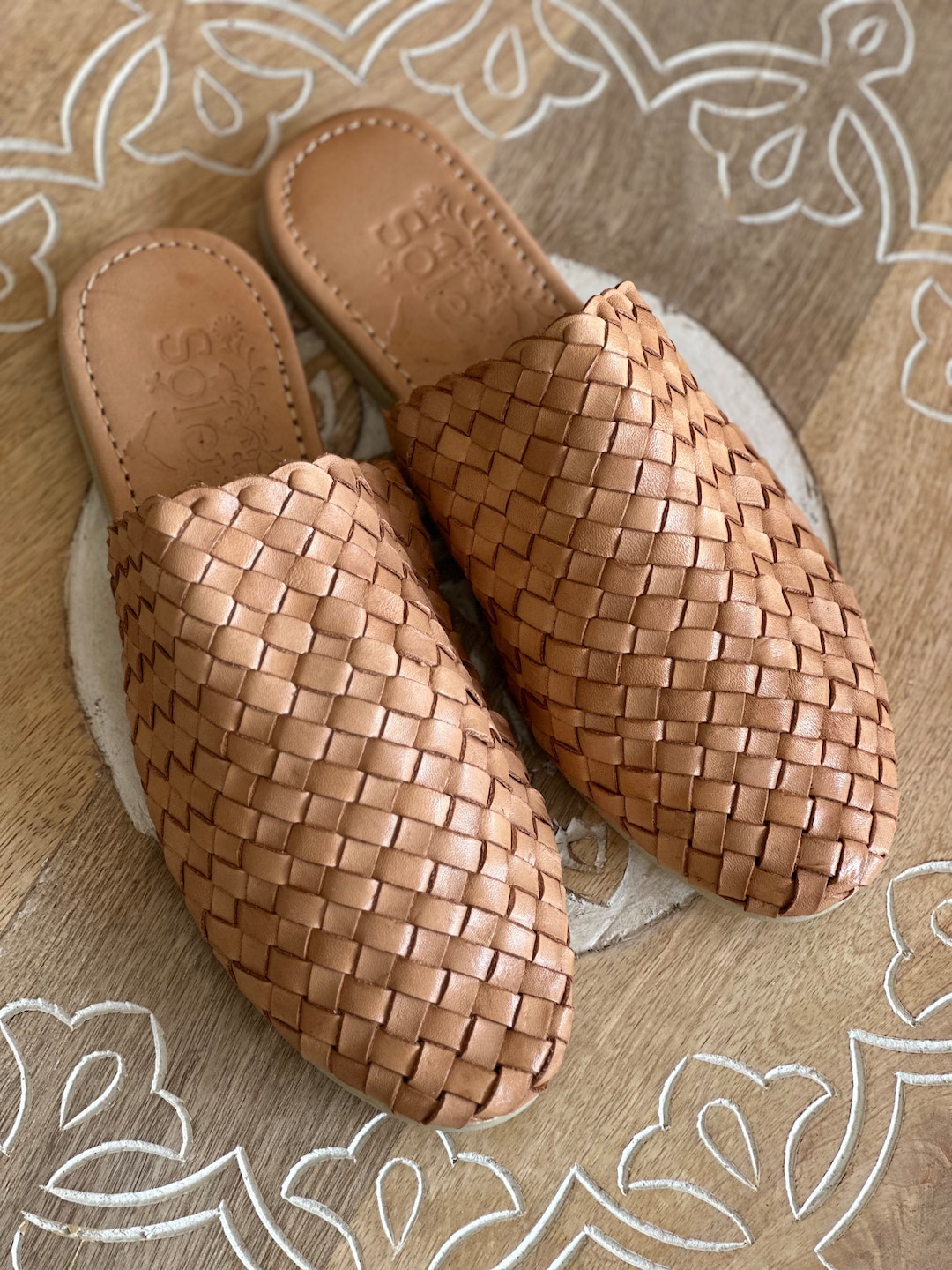 Mexican Leather Mules. All Sizes Boho-hippie Vintage Sandals. Artisanal ...