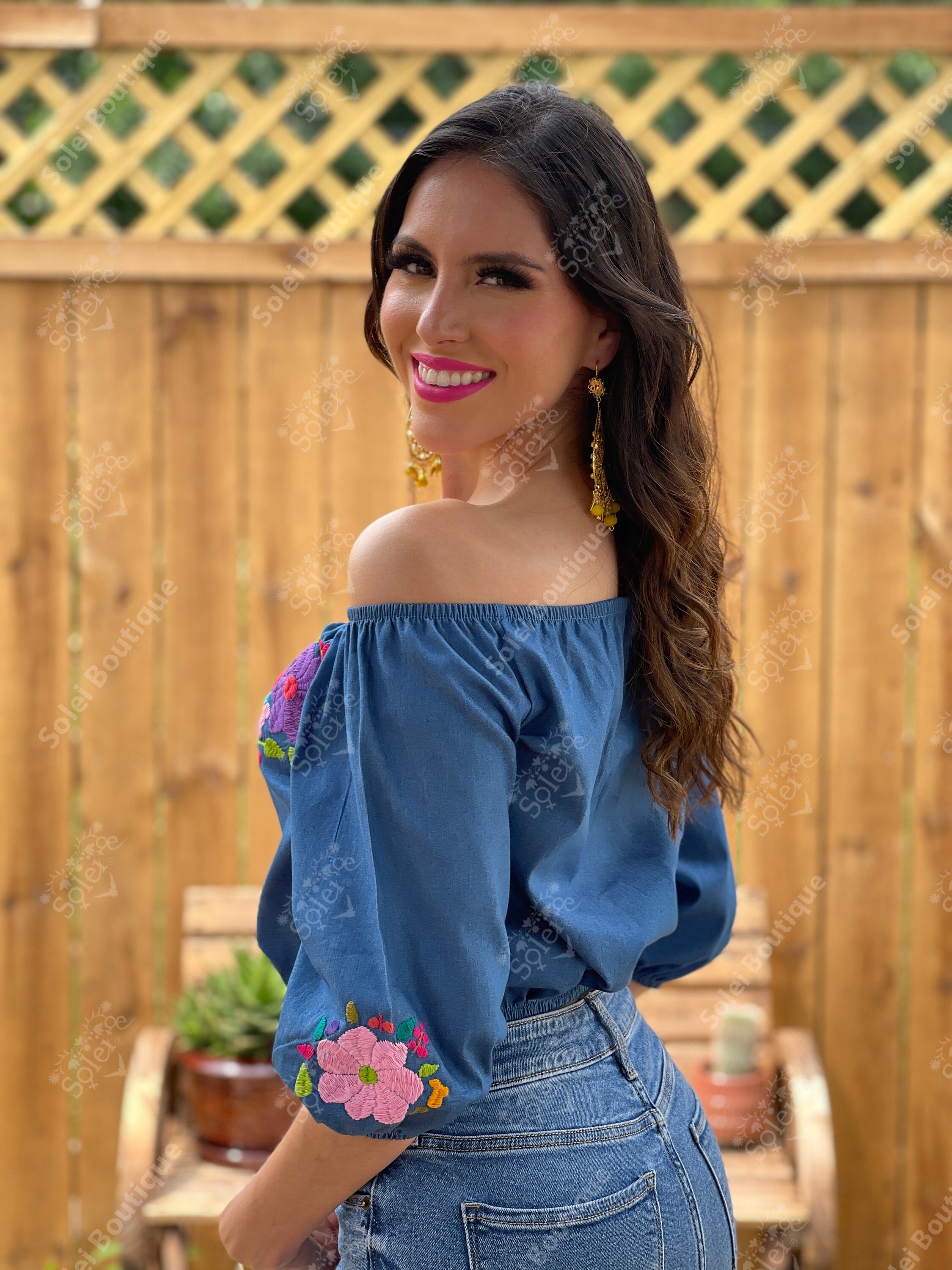 Long Sleeve Crop Top. Mexican Floral Top. Traditional Mexican - Etsy