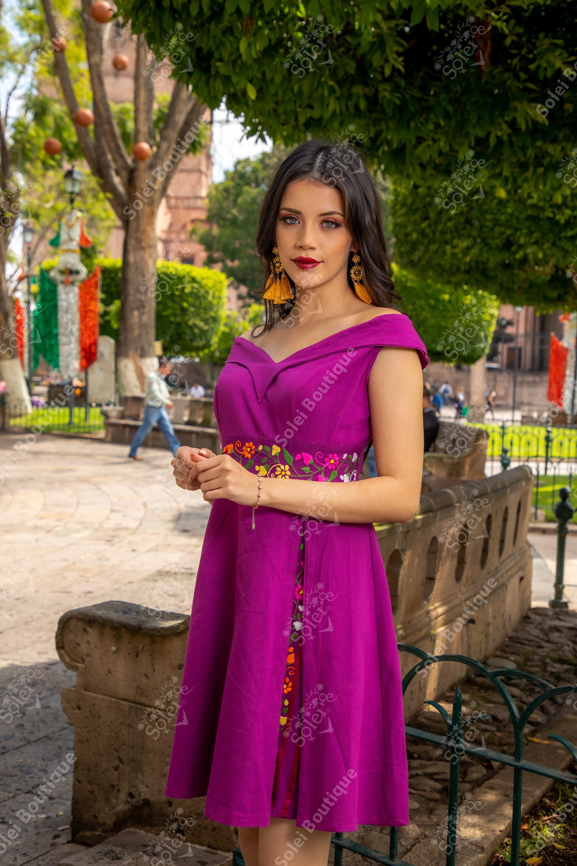 Mexican Princess Cut Dress. Hand Embroidered Mexican Dress. | Etsy