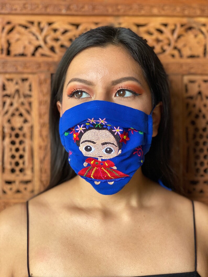 Embroidered Face Masks. Mexican Frida Kahlo Face Mask. | Etsy