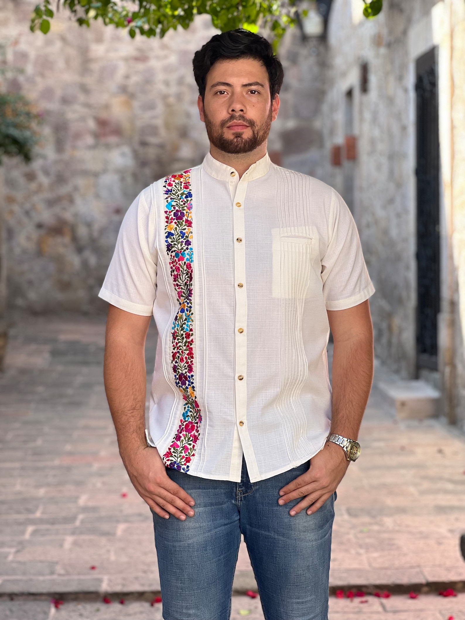 Mens Mexican Traditional Shirt. Sizes S 2X. Floral Hand - Etsy