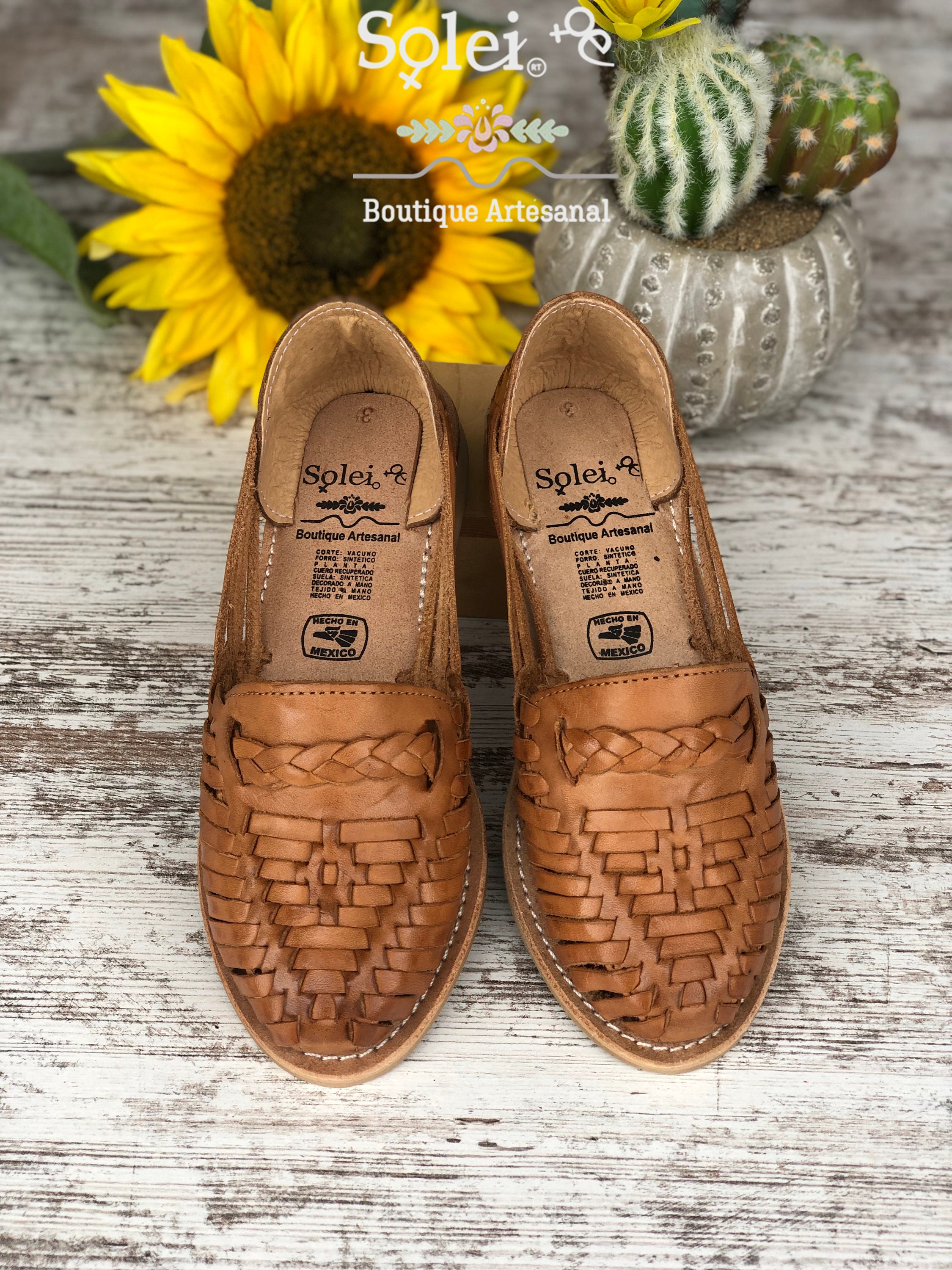 Megan Artisanal Sandal. Mexican Leather Flats. Solid Color | Etsy