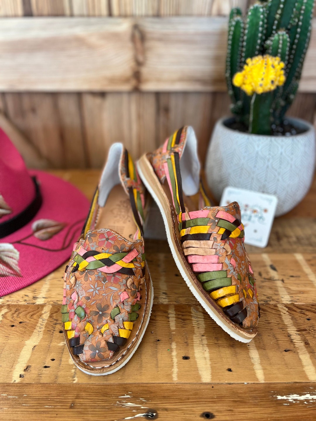 Mexican Huarache. Leather Mexican Sandal. All Size Boho-hippie Vintage ...