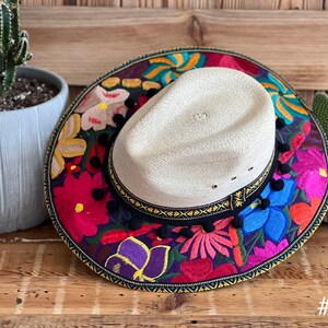 Mexican Palm Hat. Embroidered Hat. Colorful Floral Hat. - Etsy