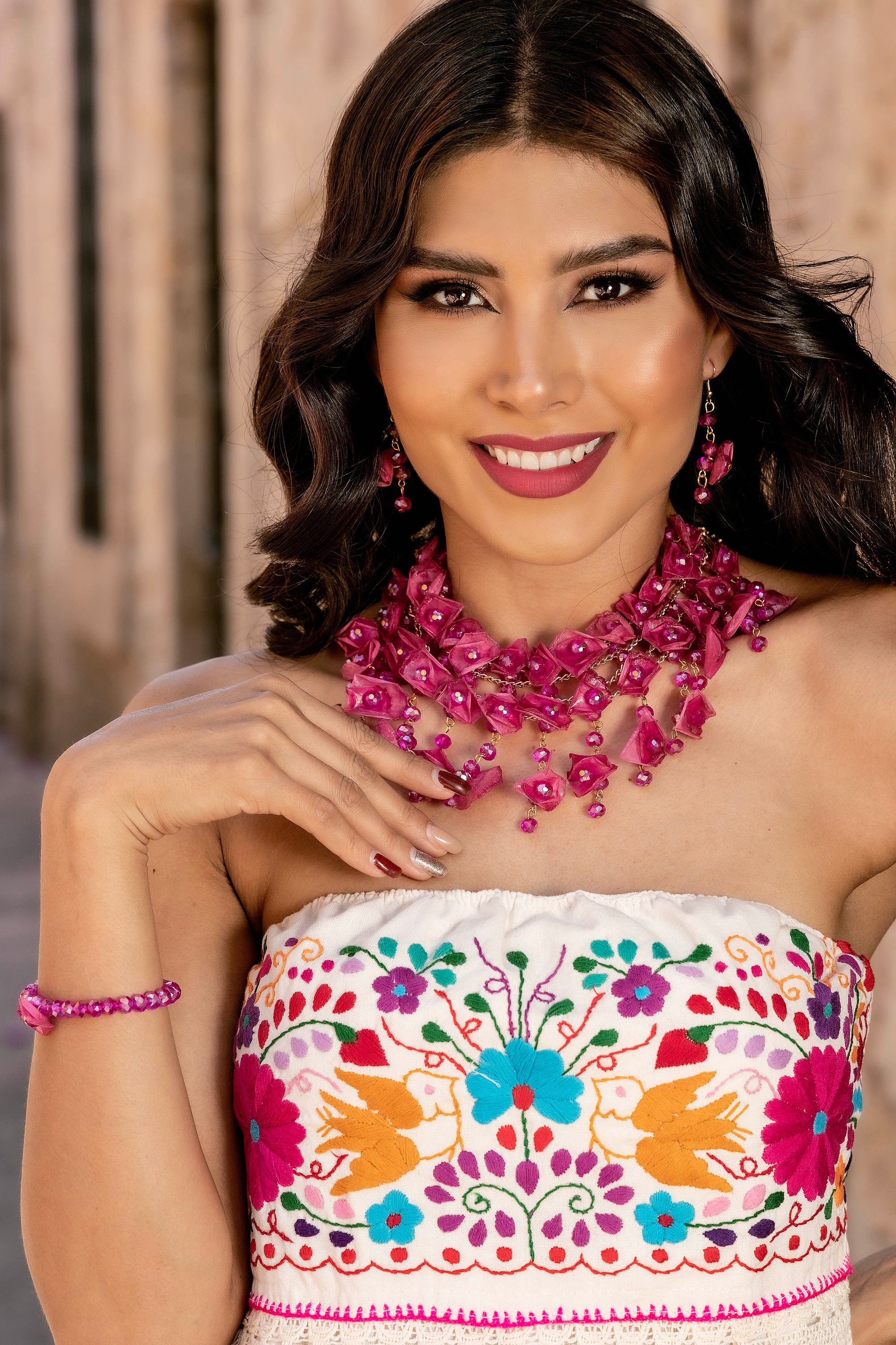 Mexican Artisanal Jewelry Set. Typical Mexican Necklace Mexican Artisanal Jewelry Set. Typical Mexican Necklace