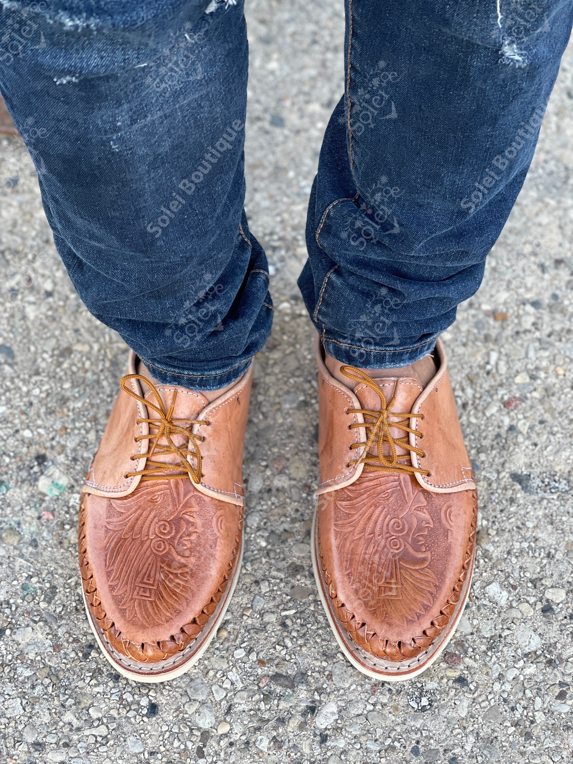 Mens Artisanal Shoes. Mexican Leather Huarache. Aztec Design - Etsy