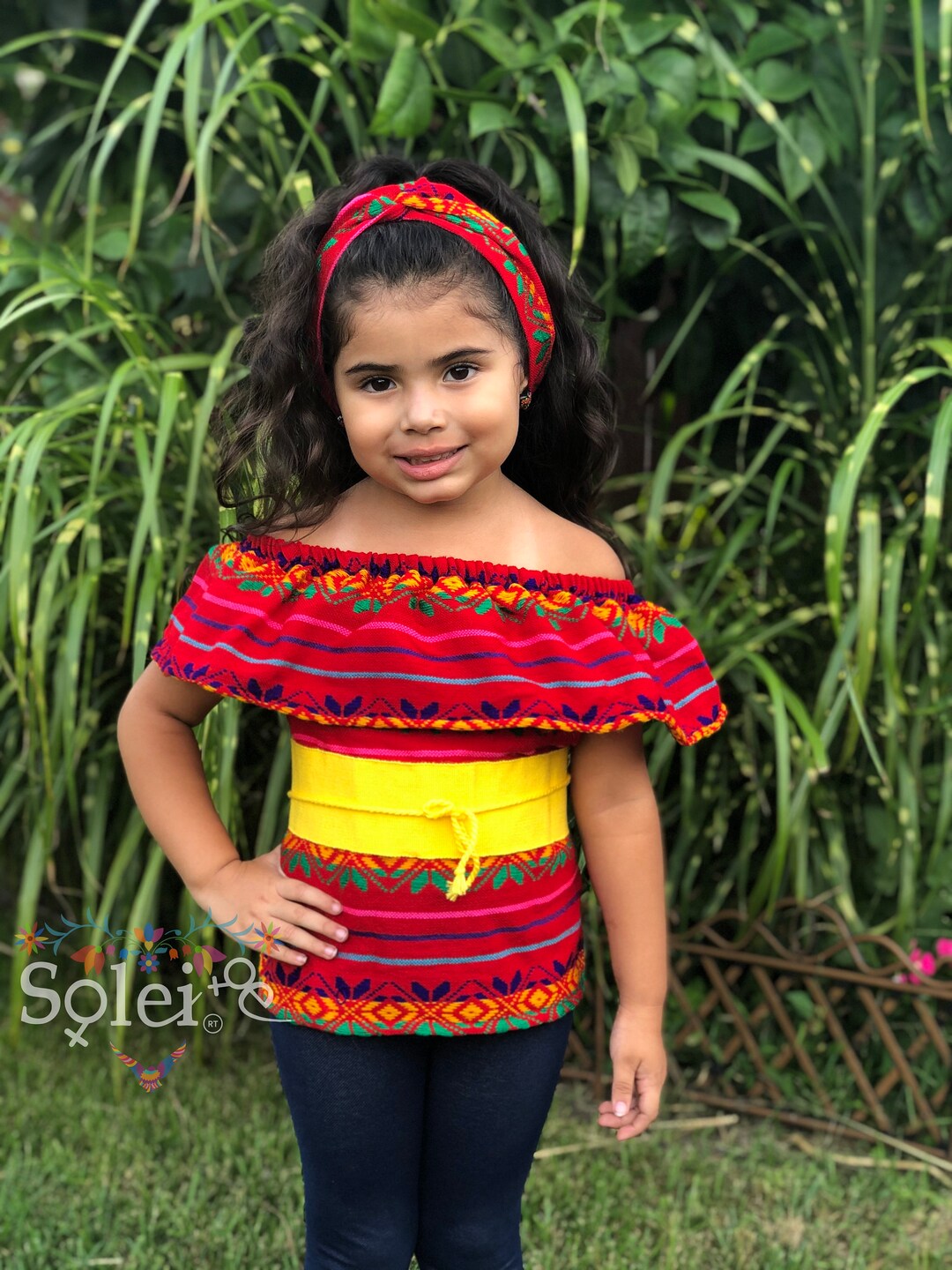 Girls Traditional Mexican Blouse. Multicolor Mexican Top. Traditional ...