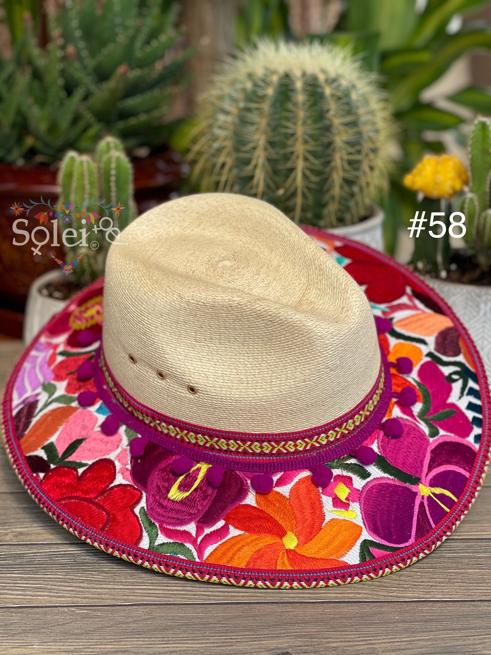 Mexican Palm Hat. Embroidered Hat. Colorful Floral Hat. | Etsy