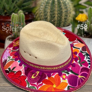 Mexican Palm Hat. Embroidered Hat. Colorful Floral Hat. | Etsy