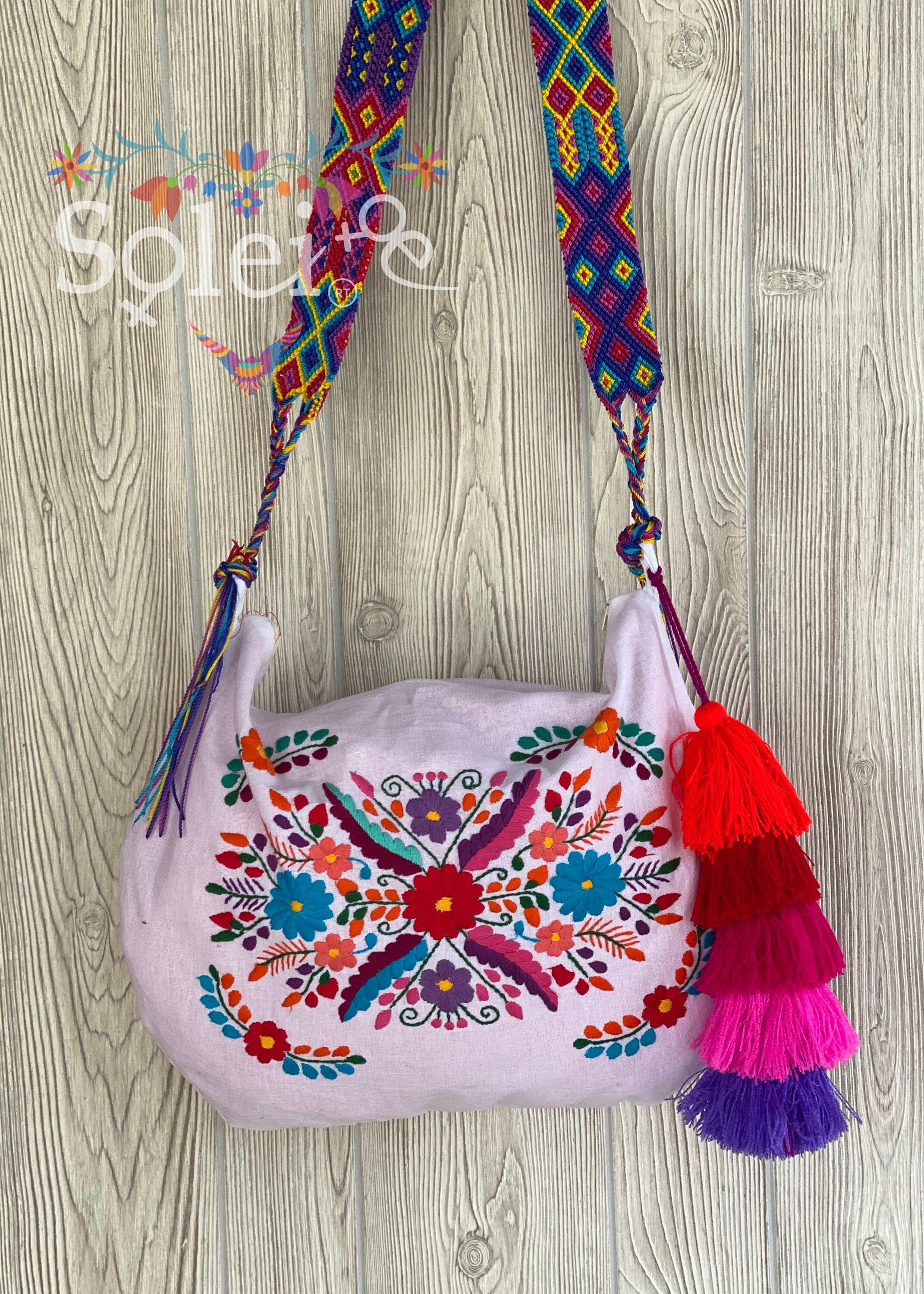 Traditional Embroidered Bag With Tassels. Mexican Morral Bag. Hand ...