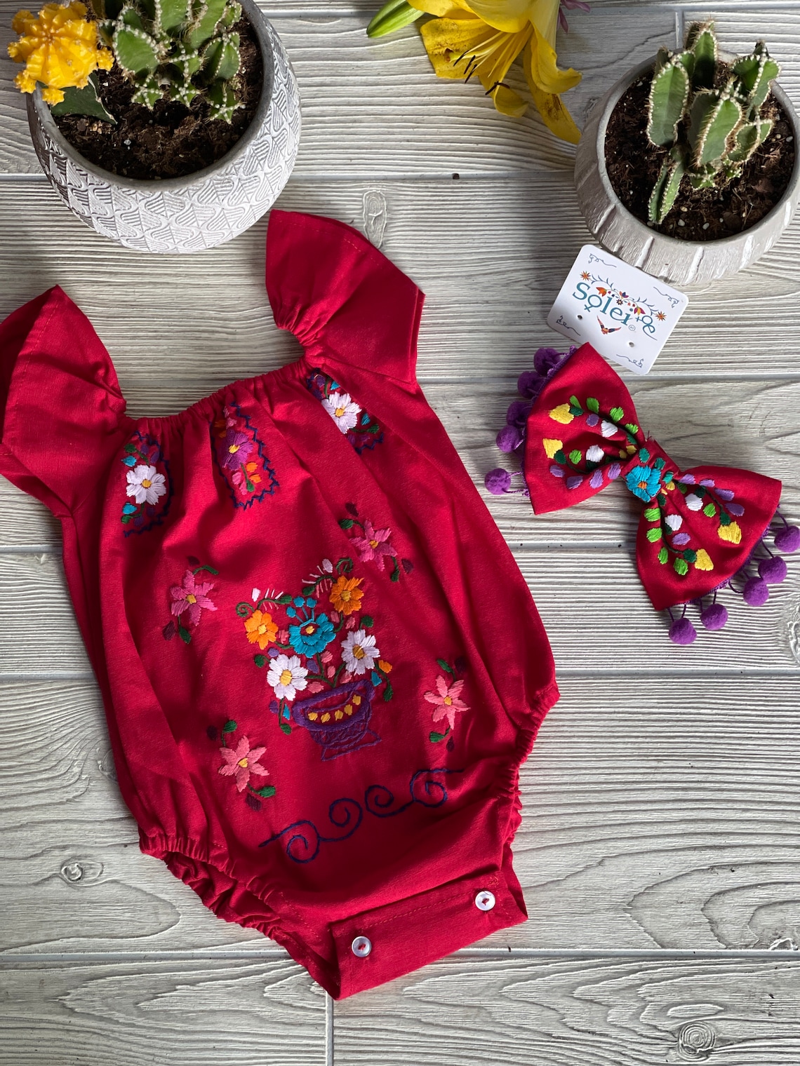 Mexican Traditional Baby Bodysuit. Floral Hand Embroidered - Etsy