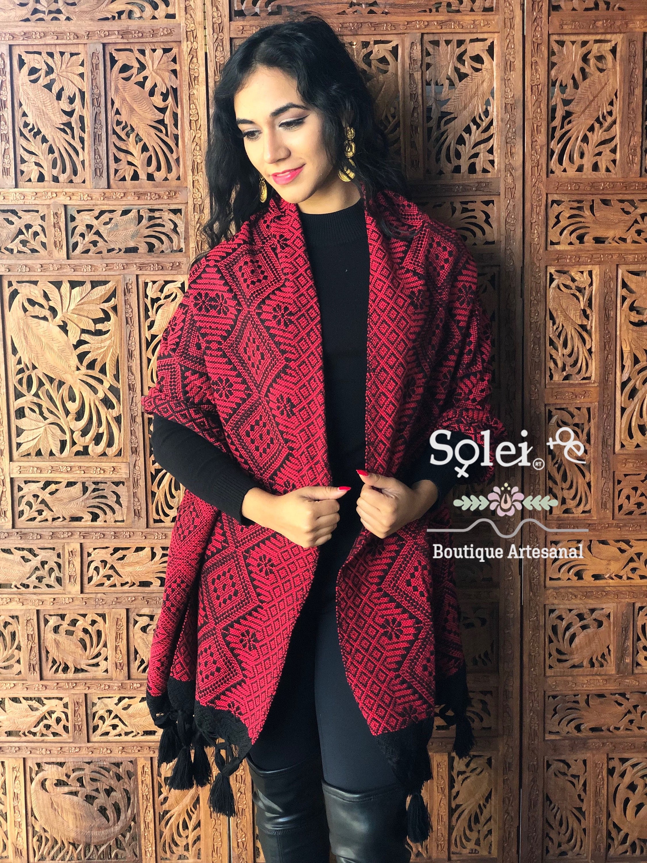 Mexican Embroidered Shawl. Mexican Traditional Shawl. Mexican Design ...