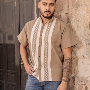 Mens Mexican Traditional Shirt. Ethnic Embroidered Guayabera for Men ...
