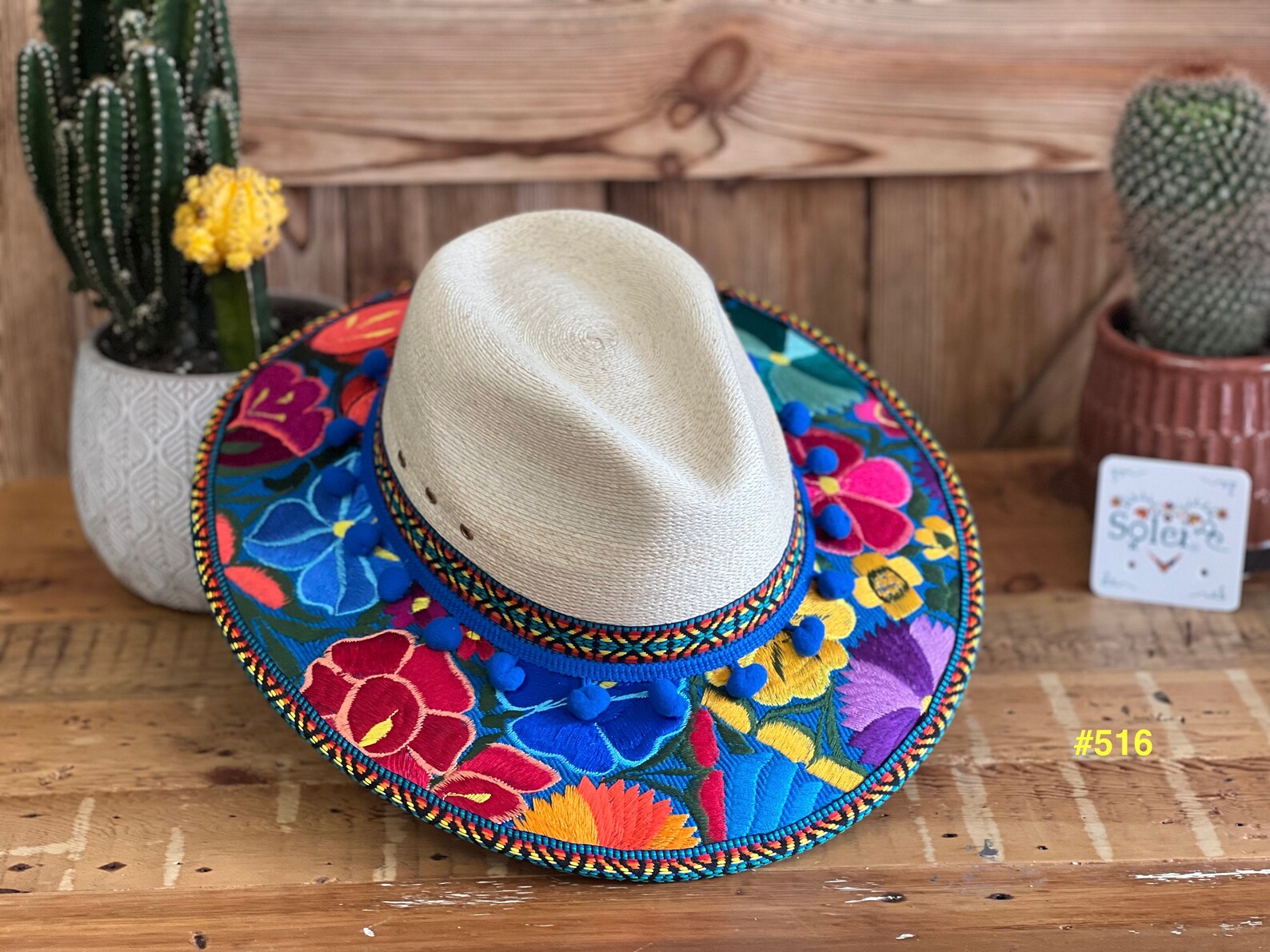 Mexican Palm Hat. Embroidered Hat. Colorful Floral Hat. - Etsy