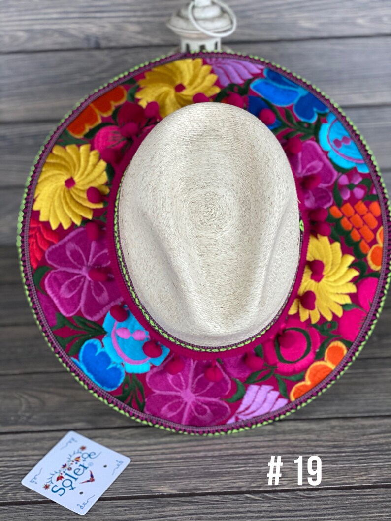 Mexican Palm Hat. Embroidered Hat. Colorful Floral Hat. | Etsy