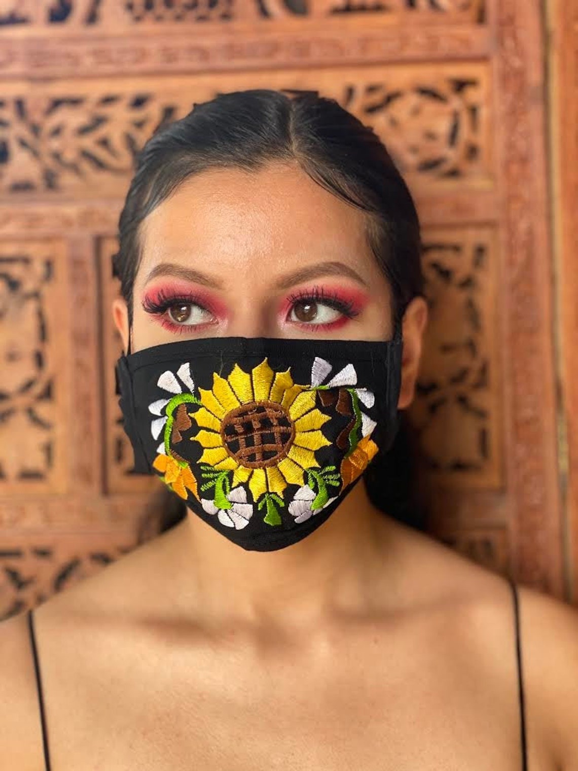 Sunflower Embroidered Face Masks. Beautiful Floral Face Mask. - Etsy
