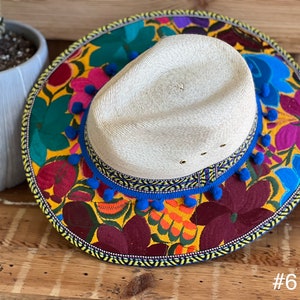 Mexican Palm Hat. Embroidered Hat. Colorful Floral Hat. - Etsy