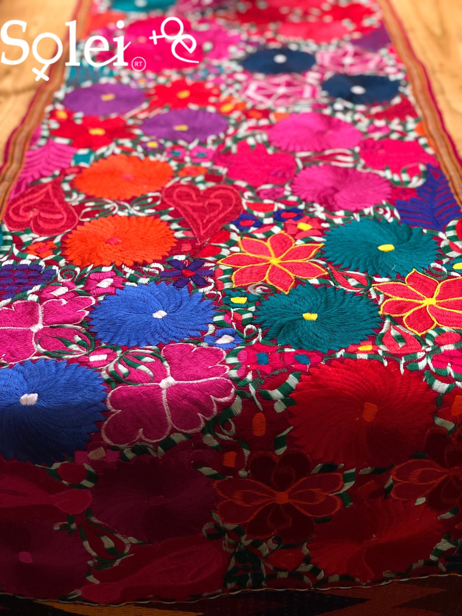 Traditional Mexican Table Runner, Mexican Table Runner, Embroidered ...