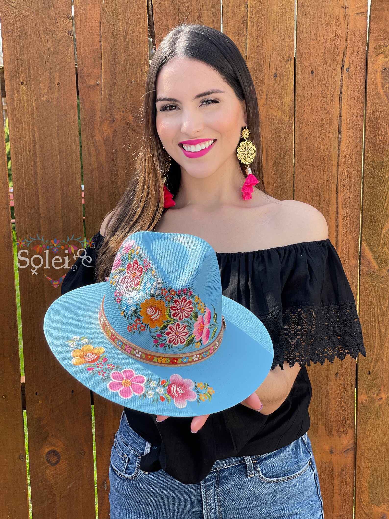Mexican Artisanal Hat. Hand Painted Hat. Colorful Floral Hat ...