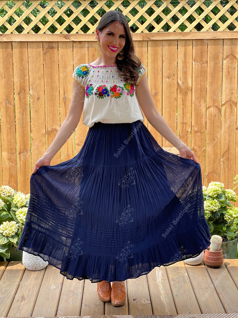 Mexican Maxi Skirt. Mexican Colorful Skirt. Traditional Long Skirt ...