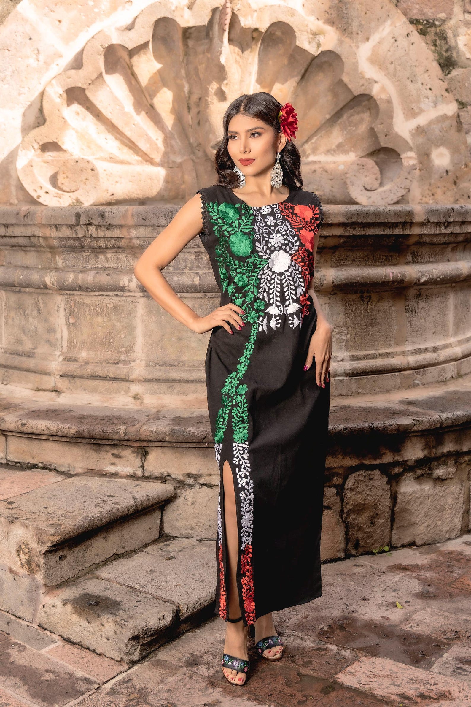 Long Mexican Dress S-2X. Mexican Independence Day Dress. Mexican Party ...
