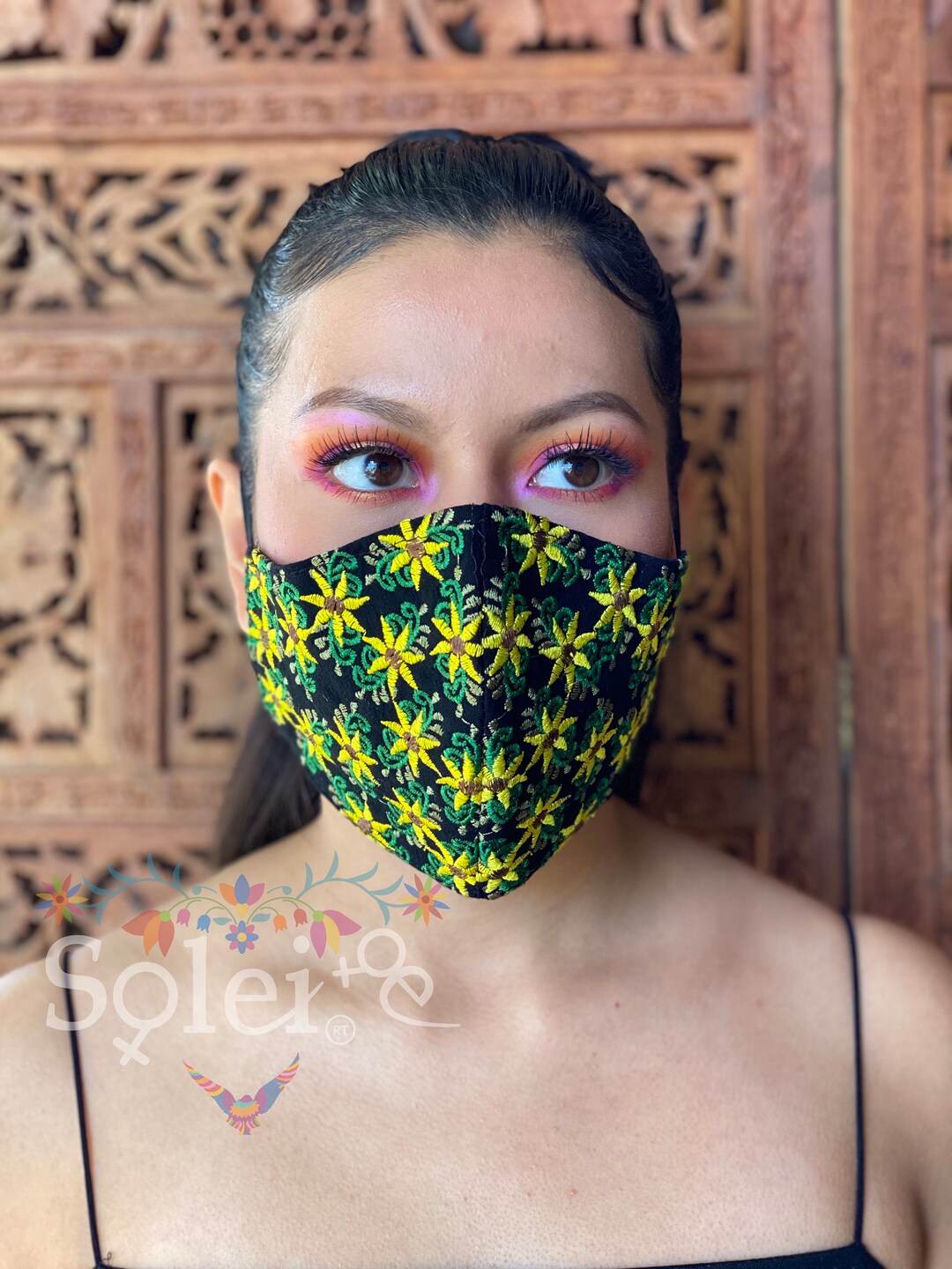 Sunflower Embroidered Face Masks. Floral Face Mask. Reusable Face Mak ...