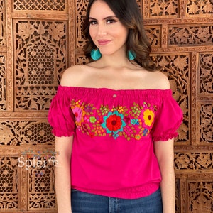 Floral Crop Top. Mexican Floral Blouse.mexican Crop Top. Hand ...