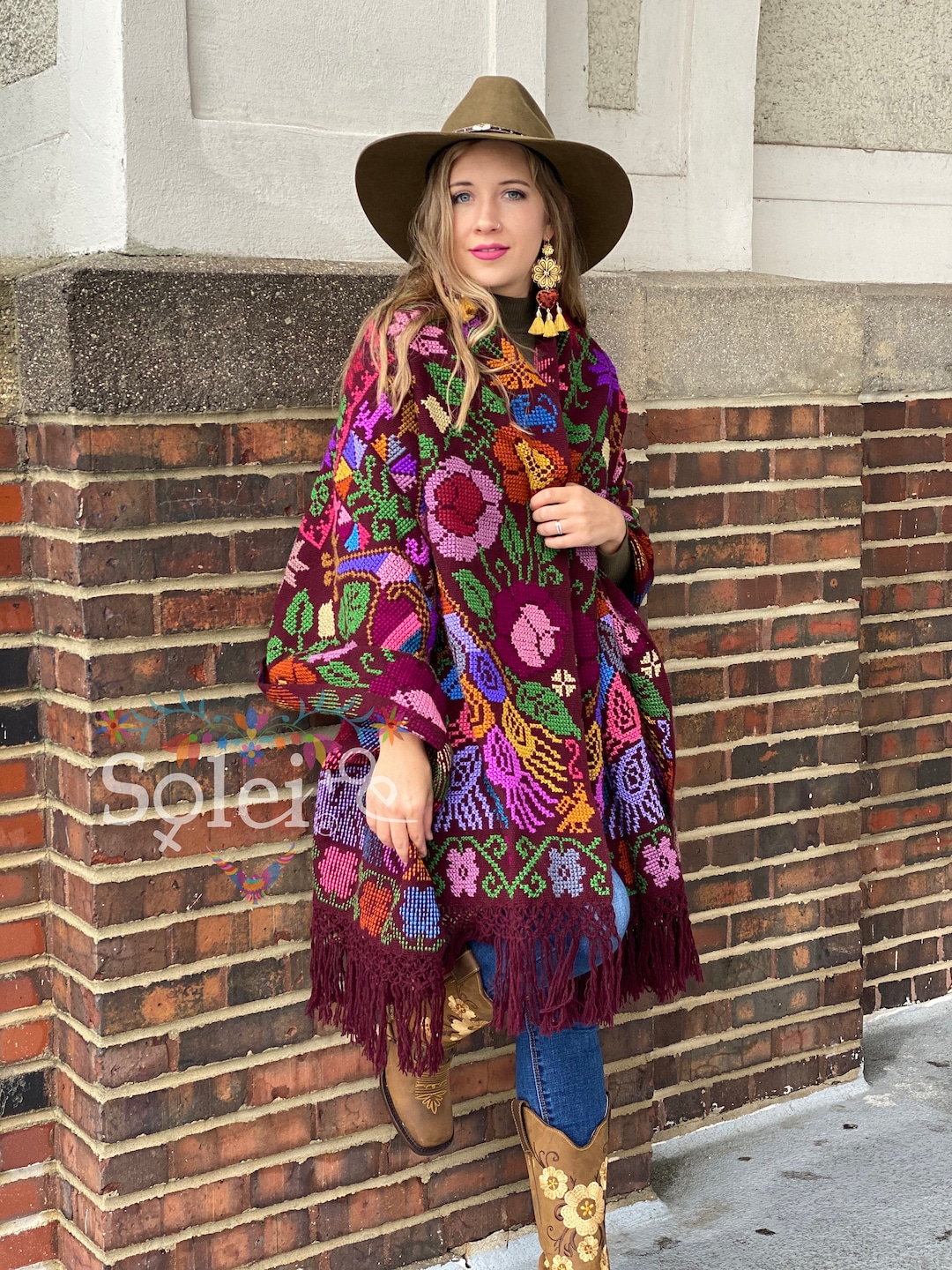 Rebozo Mexicano Artesanal. Rebozo Tipico Bordado a Mano. Rebozo ...