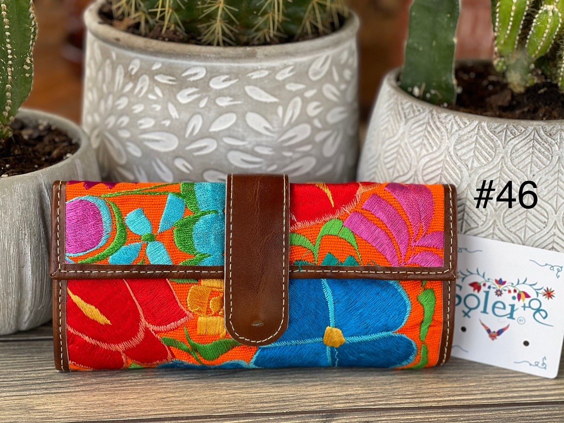 Cartera Mexicana Con Bordado Floral. Bolsa Artesanal | Etsy
