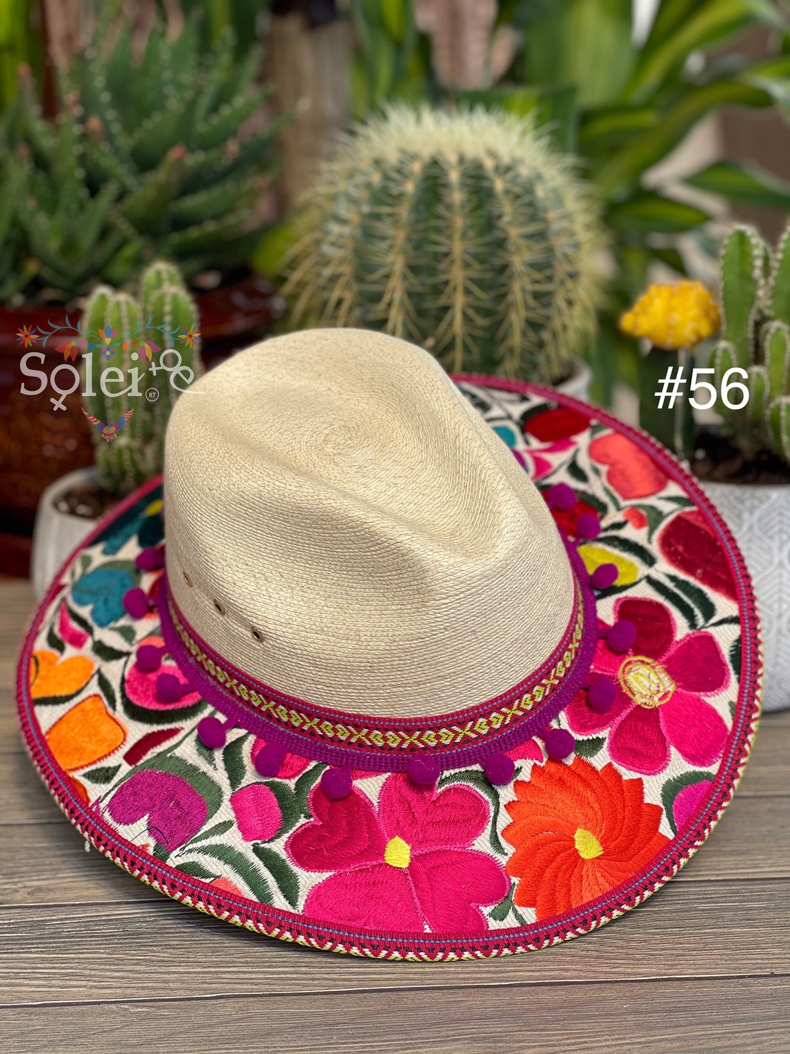 Mexican Palm Hat. Embroidered Hat. Colorful Floral Hat. | Etsy
