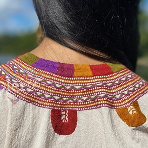 Hand Embroidered Mexican Blouse. Traditional Mexican Top. Multicolor ...