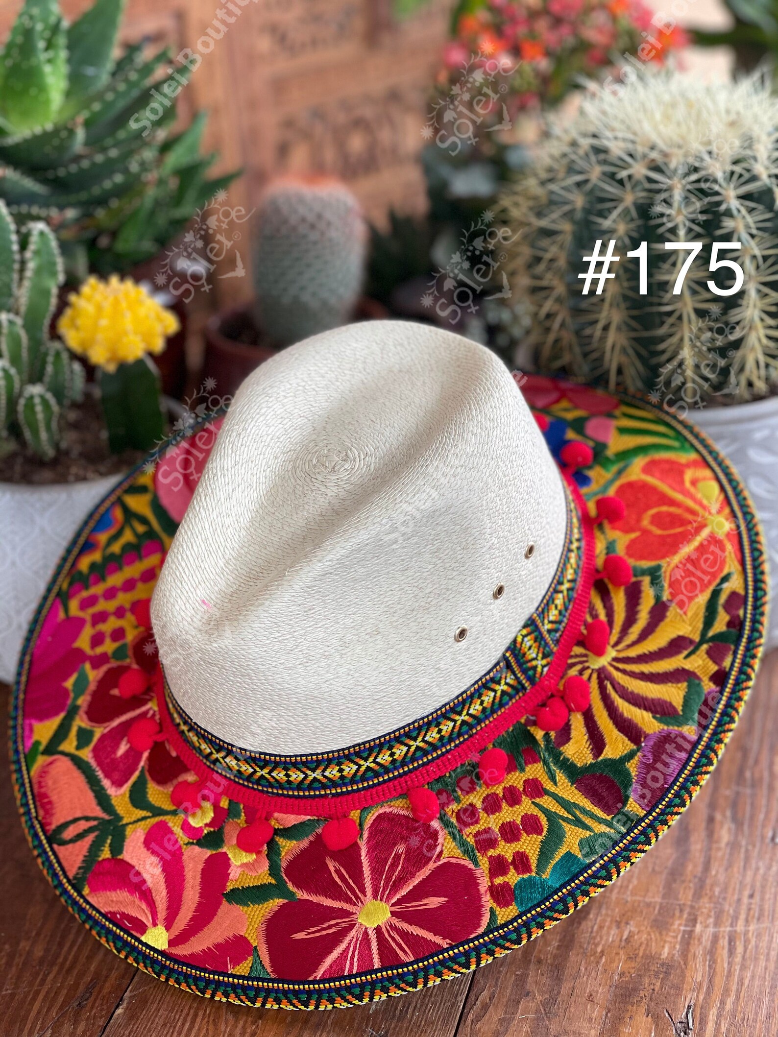 Mexican Palm Hat. Embroidered Hat. Colorful Floral Hat. | Etsy