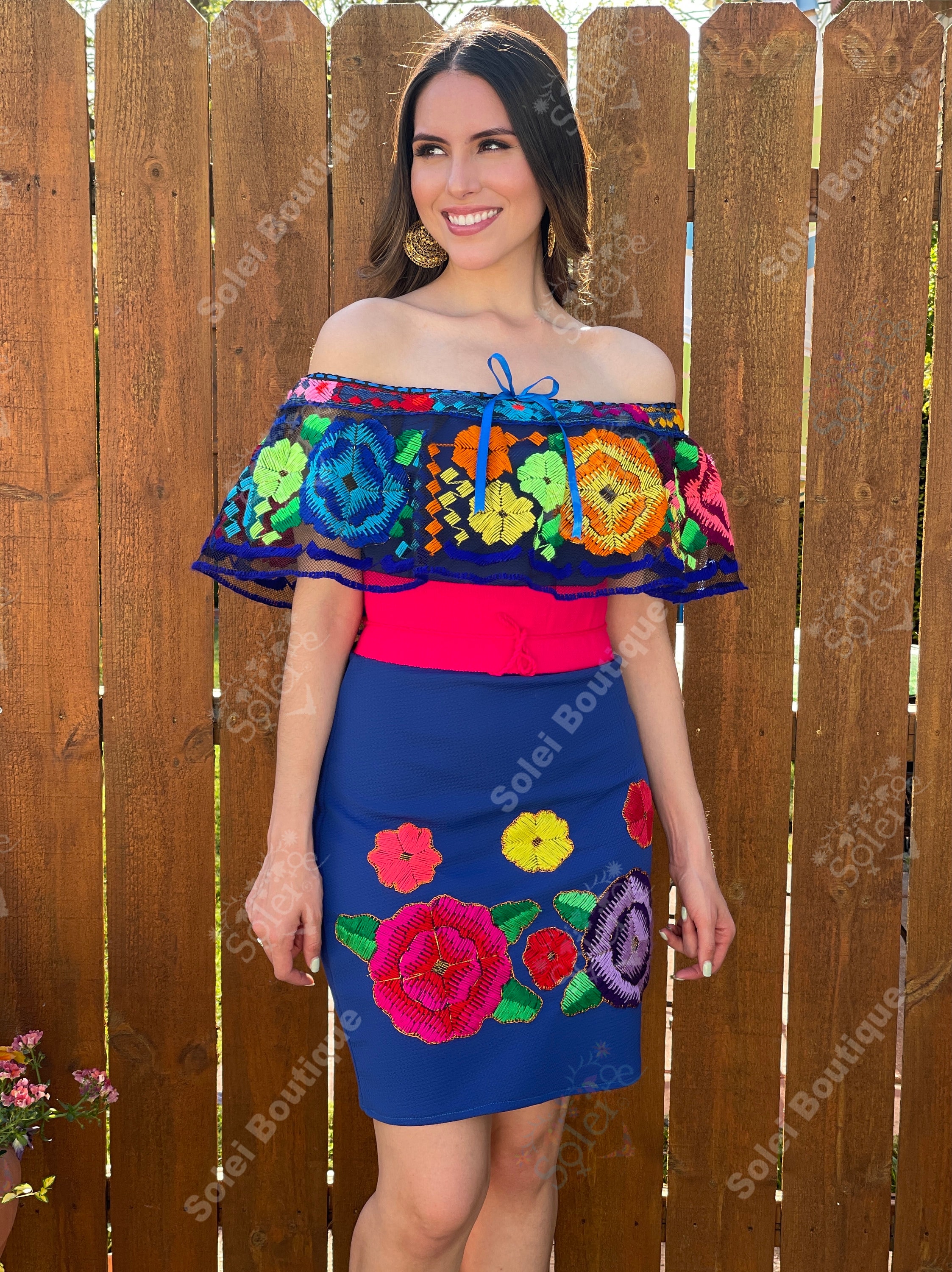 Hand Embroidered Mexican Flounce Dress. Floral Mexican Dress. - Etsy