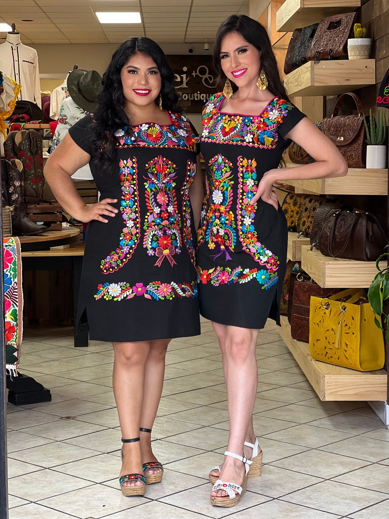 Mexican Colorful Embroidered Dress. Size S 3X. Beautiful - Etsy