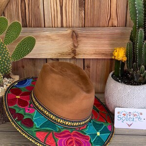 Mexican Artisanal Hat. Embroidered Mexican Hat. Colorful Suede - Etsy
