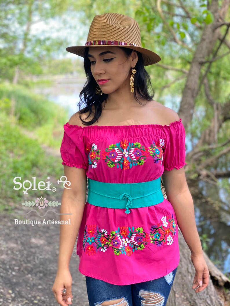 Floral Embroidered Mexican Top. Size S 2X. Typical Mexican - Etsy