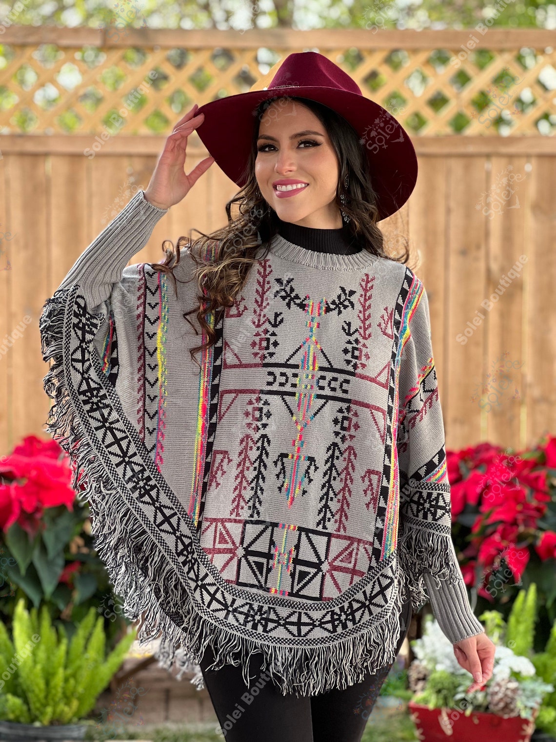 Artisanal Mexican Unisex Poncho. Mexican Poncho With Sleeves. - Etsy