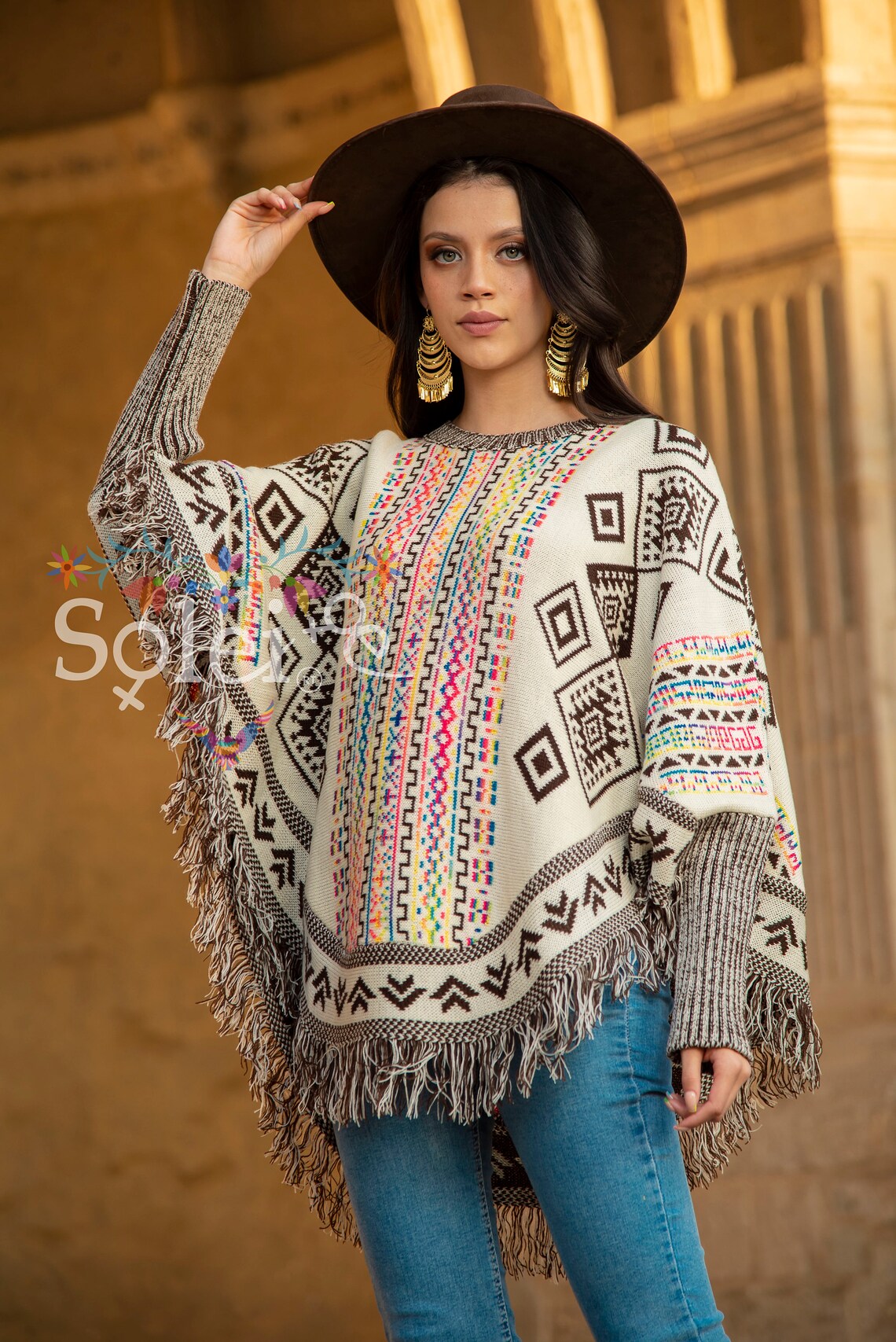Poncho Artesanal Mexicano. Poncho Mexicano con Mangas. Capa - Etsy México