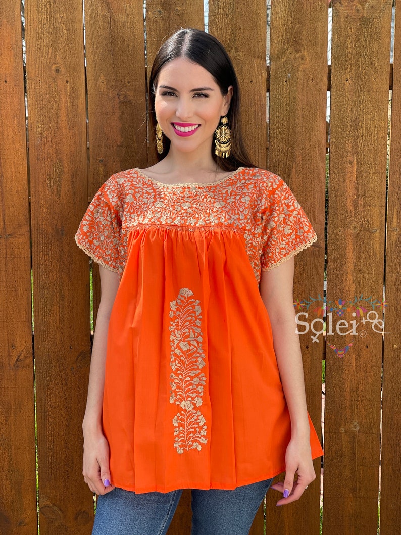 Silk Thread Hand Embroidered Mexican Blouse. Mexican Traditional Blouse ...